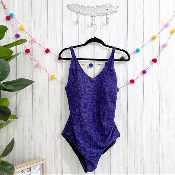 Speedo | Swim | Speedo Side Ruche Croc Print One Piece Swimsuit 8 ...